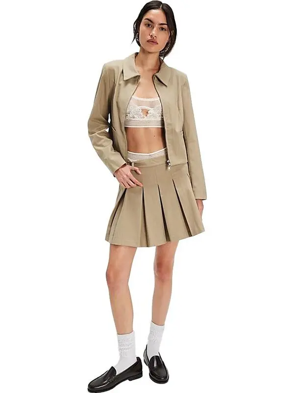 EN SAISON Arden Pinstripe Skirt Set - Tan