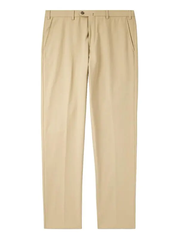 Loro Piana Carlo Hyannis Tapered Cotton-blend Trousers - Neutrals