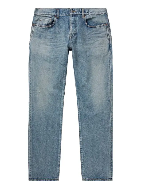 Saint Laurent Slim-fit Distressed Jeans - Blue