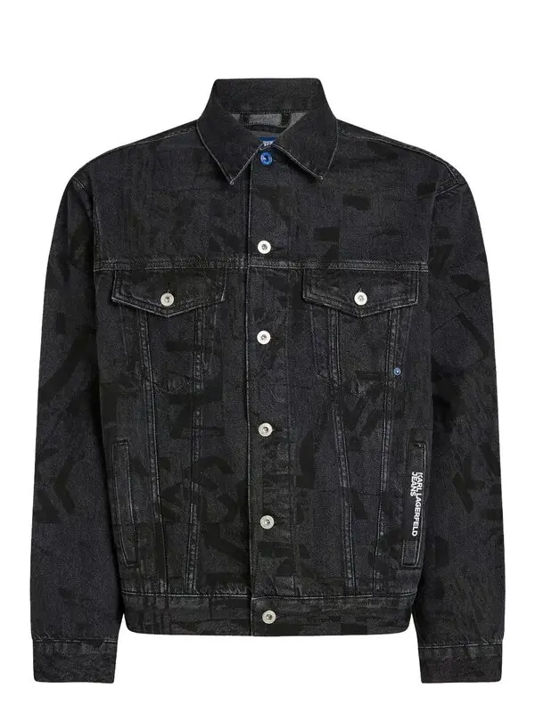 Karl Lagerfeld Logo-print Denim Jacket - Black