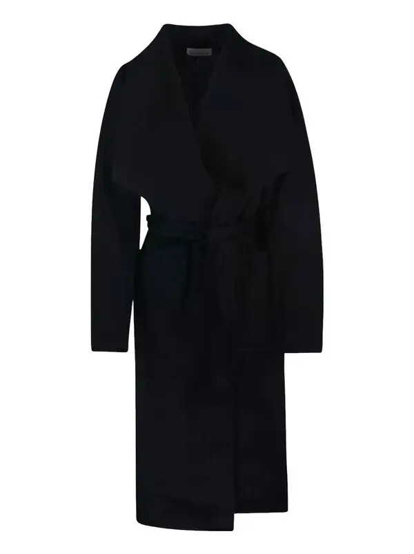 THE DYNAMIS STUDIO Wrap-belt Wool Coat - Black