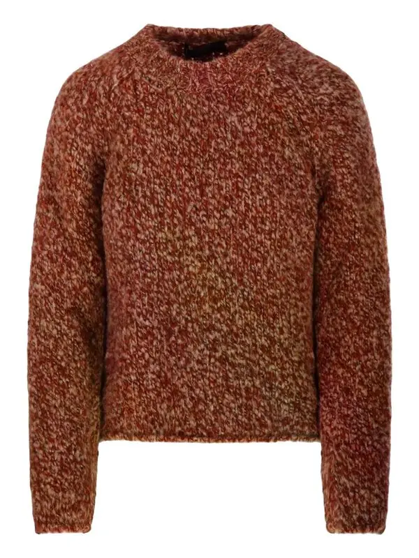 FABRIZIO DEL CARLO Speckled Knitted Sweater - Brown