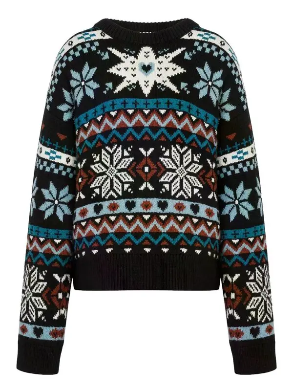Moschino Fairisle Wool Sweater - Black