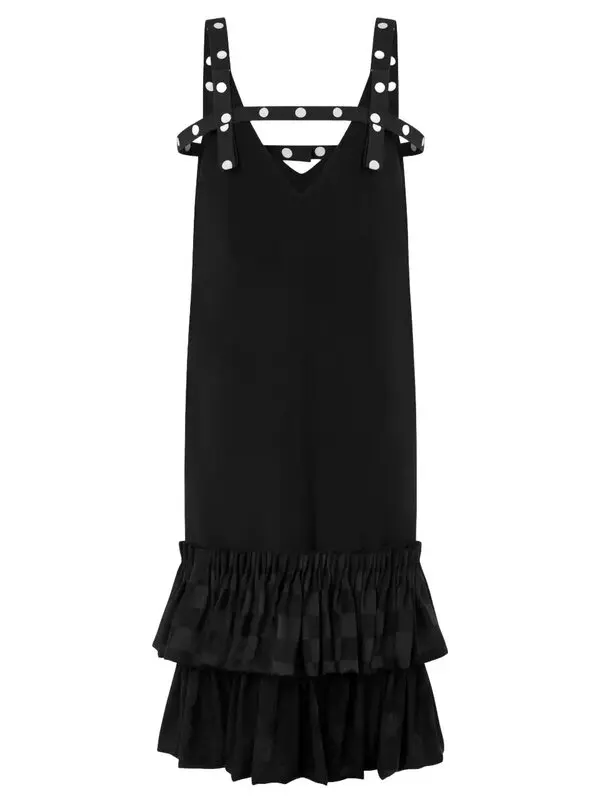 Moschino Ribbon-embellished Ruffled Dress - Black