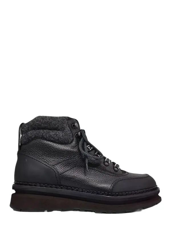BARRETT Leather Lace-up Hiking Boots - Black