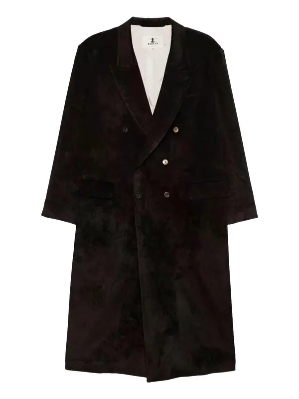Barena Venezia Double-breasted Velvet Coat - Brown
