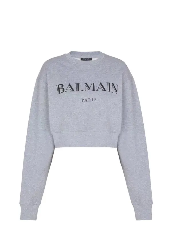 Balmain Logo-print Crew-neck Sweatshirt - Grey