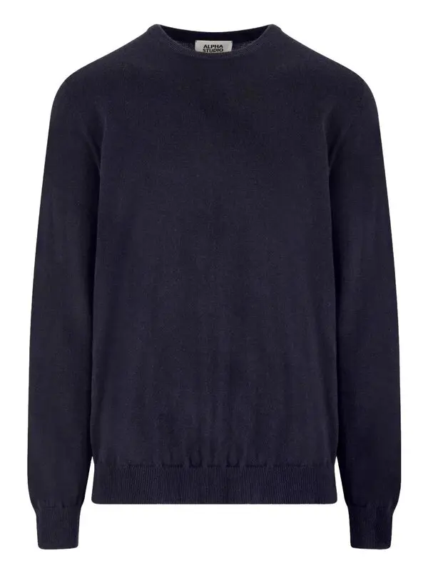 Alpha Studio Crew-neck Cashmere Sweater - Blue