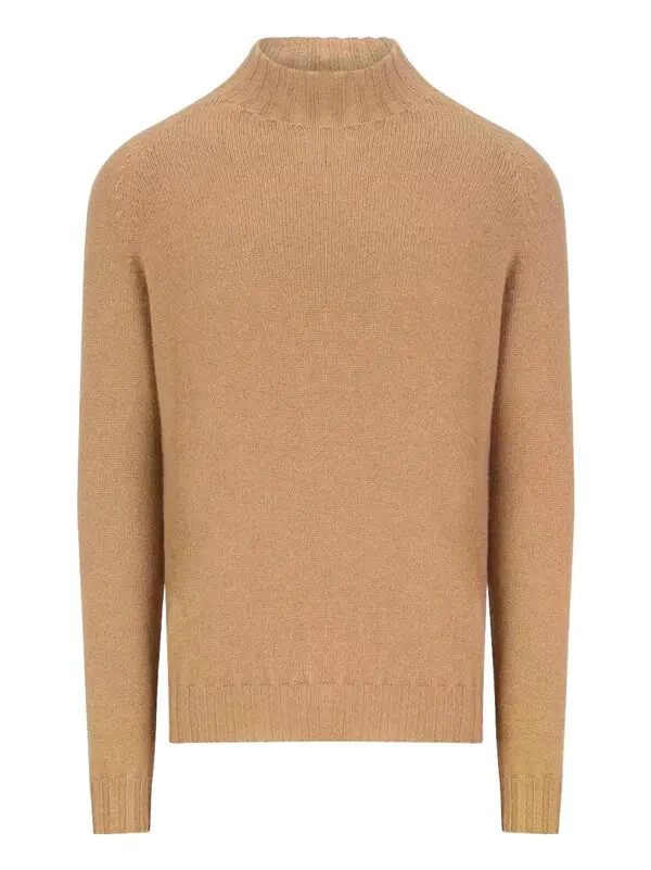 Tagliatore High-neck Ribbed Cashmere Sweater - Brown
