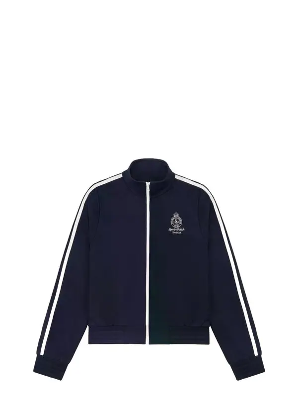 SPORTY & RICH Side-stripe Zip-up Track Jacket - Blue