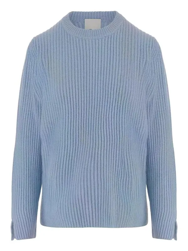 ALLUDE Ribbed Crewneck Sweater - Blue