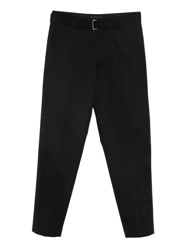 LOW BRAND Belted Trousers - Black
