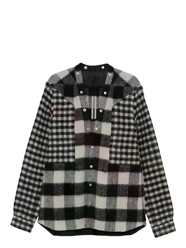 Rick Owens Checked Wool Patchwork Jacket - Black