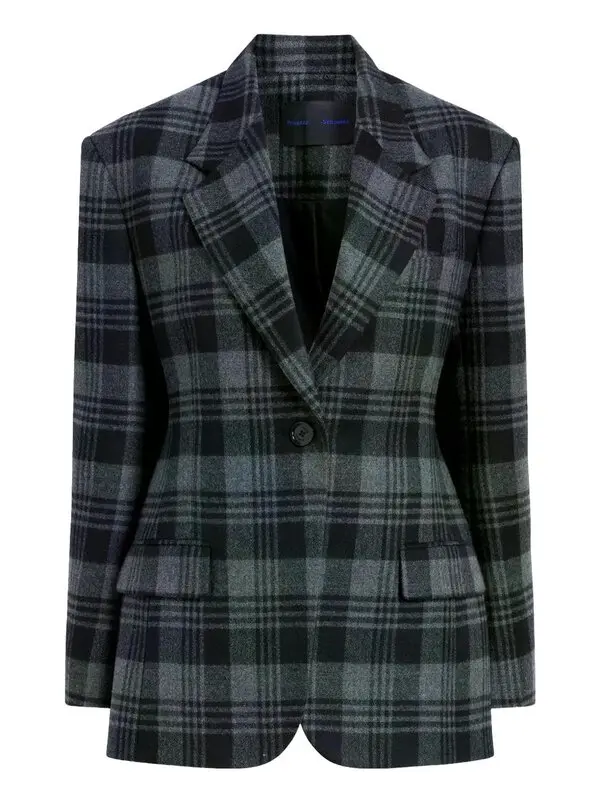 Proenza Schouler Checked Wool Blazer - Grey