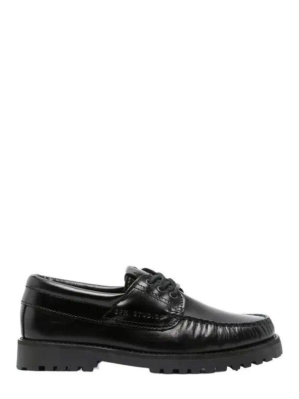 SUMMERY COPENHAGEN Leather Lace-up Loafers - Black