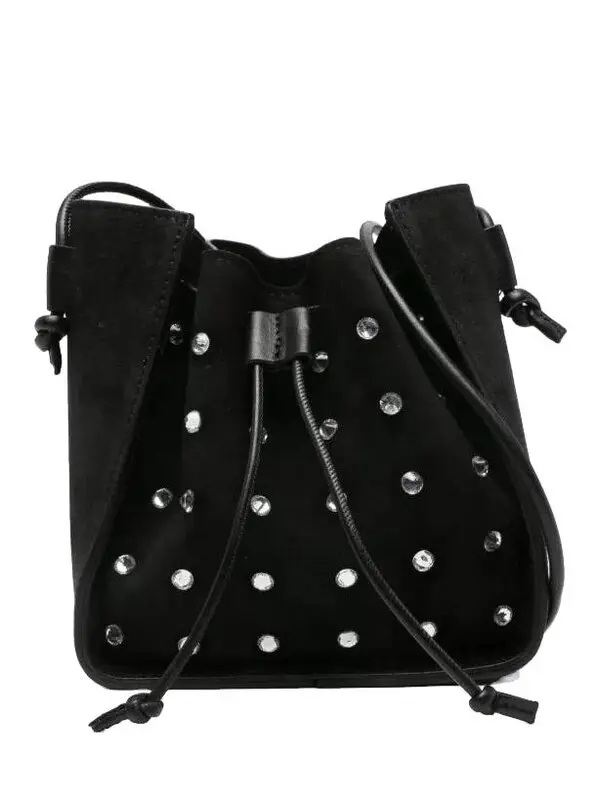 FORTE_FORTE Crystal-embellished Bucket Bag - Black
