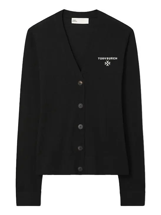 Tory Burch Simone Wool Cardigan - Black