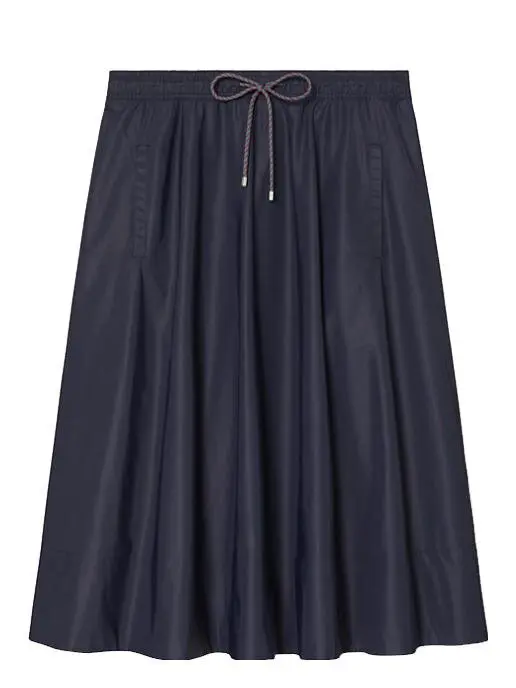 Tory Burch Nylon Midi Skirt - Medium Navy