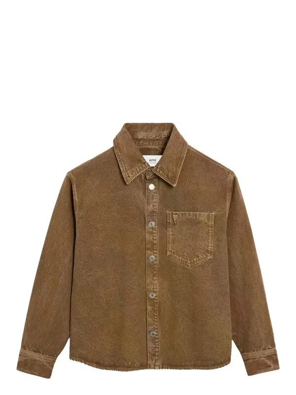Ami De Coeur Cotton Overshirt - Brown