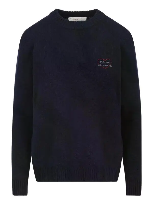 Giada Benincasa Embroidered-logo Cashmere Sweater - Blue