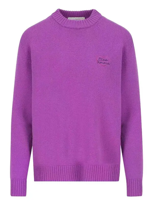 Giada Benincasa Embroidered-logo Cashmere Sweater - Purple