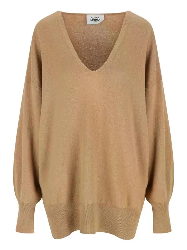 Alpha Studio Cashmere V-neck Sweater - Neutrals