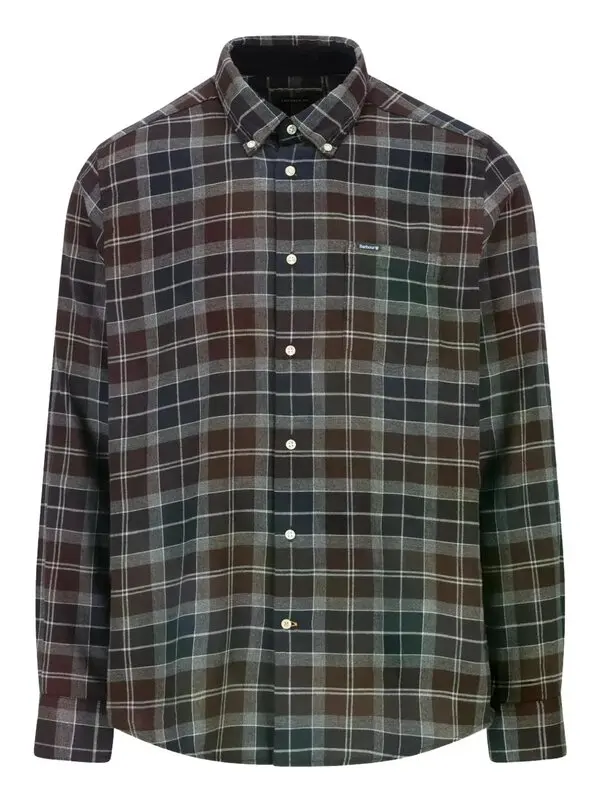 Barbour Check-pattern Cotton Shirt - Grey