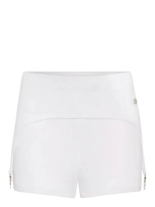 JEAN PAUL GAULTIER Ribbed Garter Cotton Shorts - White