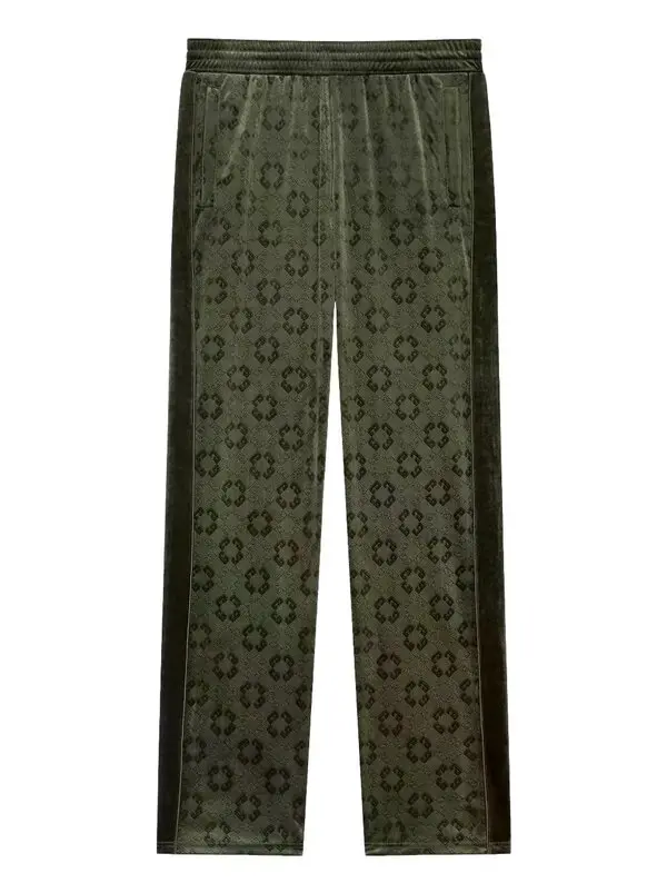 Givenchy 4g-print Velvet Trousers - Green