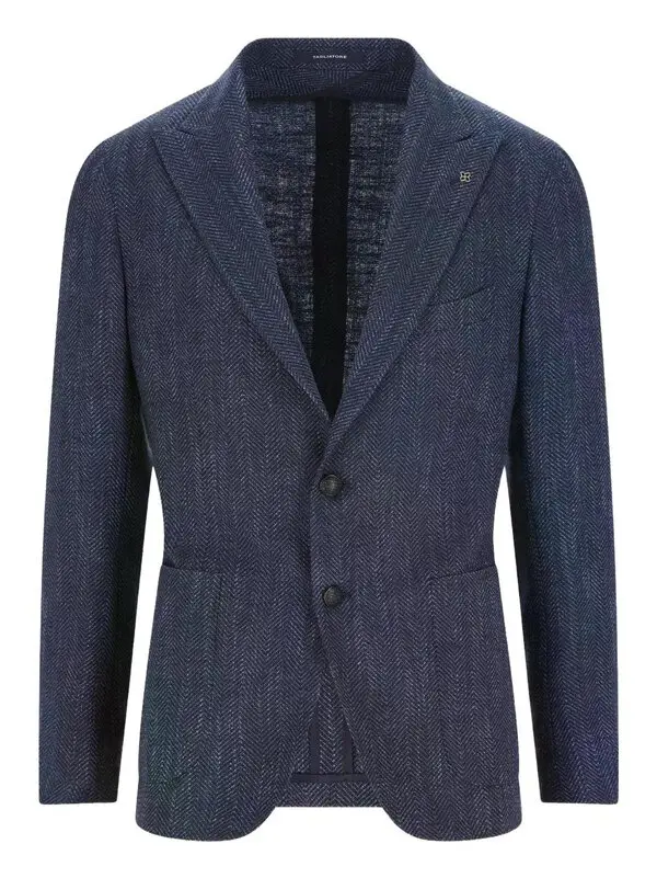 Tagliatore Herringbone-pattern Blazer - Blue