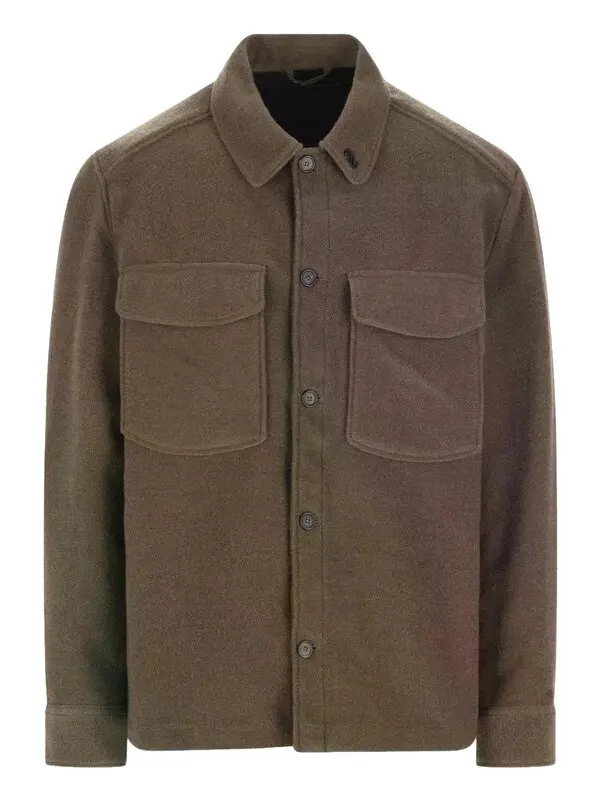 MASSIMO OSTI STUDIO Patch-pocket Button Shirt Jacket - Green