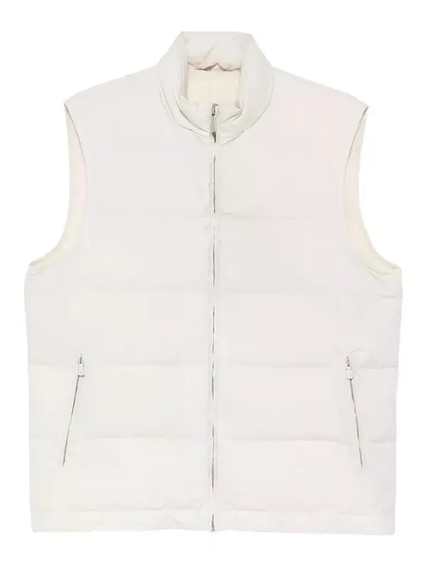Eleventy Quilted Zip-front Vest - Neutrals