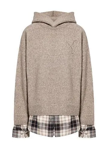 Acne Studios Relaxed-fit Wool-blend Hoodie - Beige Melange