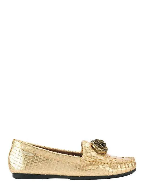 Kurt Geiger Leather Moccasins - Gold