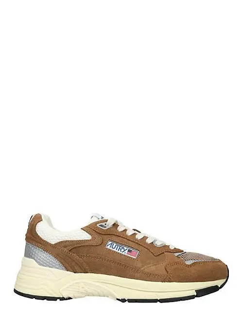 AUTRY Hyperway Suede And Mesh Low-top Trainers - Tan