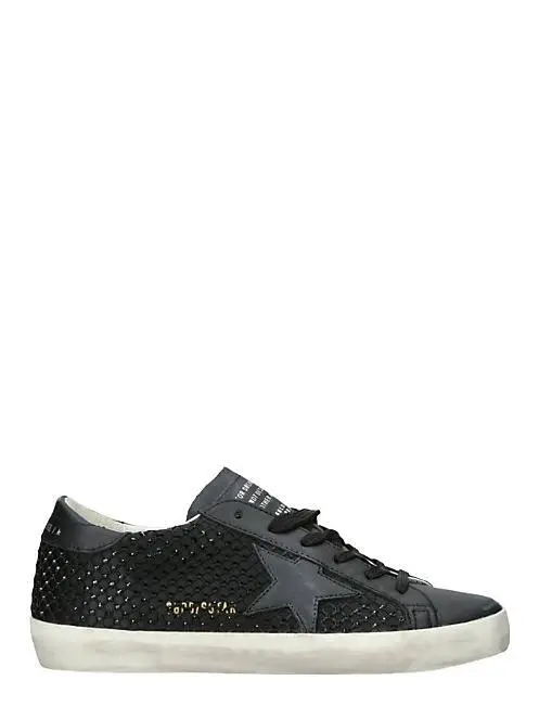 GOLDEN GOOSE Super-star Satin Low-top Sneakers - Black