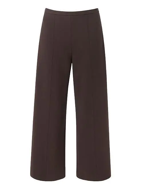 Whistles Wide-leg Cropped High-rise Trousers - Brown