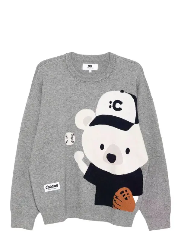 CHOCOOLATE Bear-print Jumper - Grey