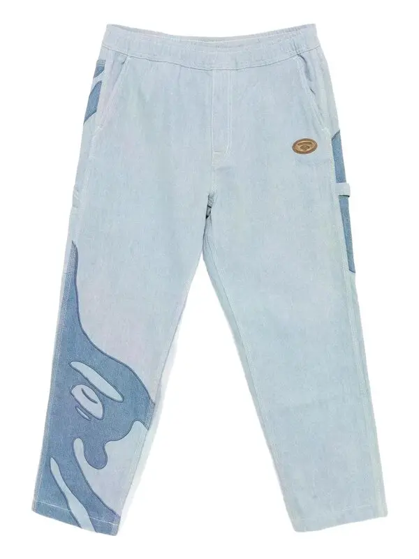 AAPE BY *A BATHING APE Logo-patch Trousers - Blue