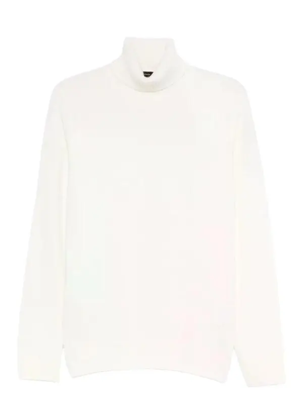 ROBERTO COLLINA Turtleneck Ribbed Sweater - White