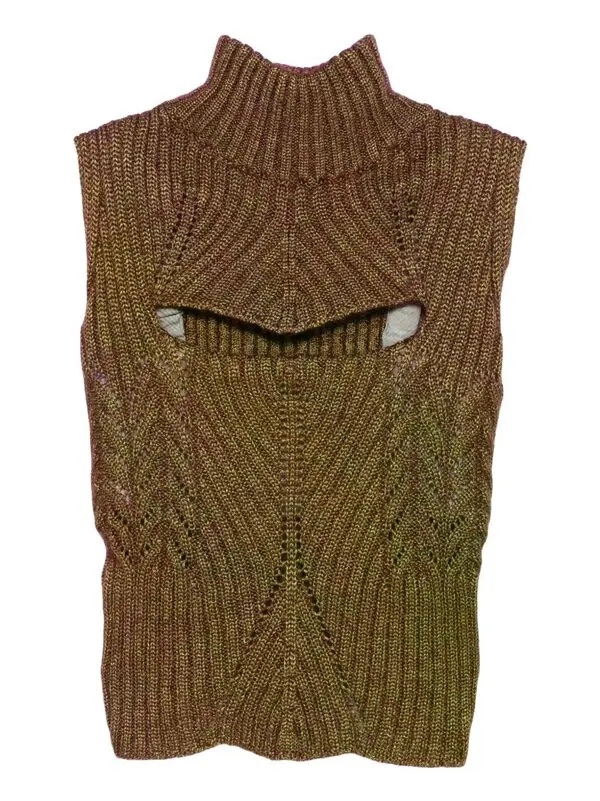 VIVIENNE WESTWOOD Mary Corset High-neck Cut-out Top - Gold
