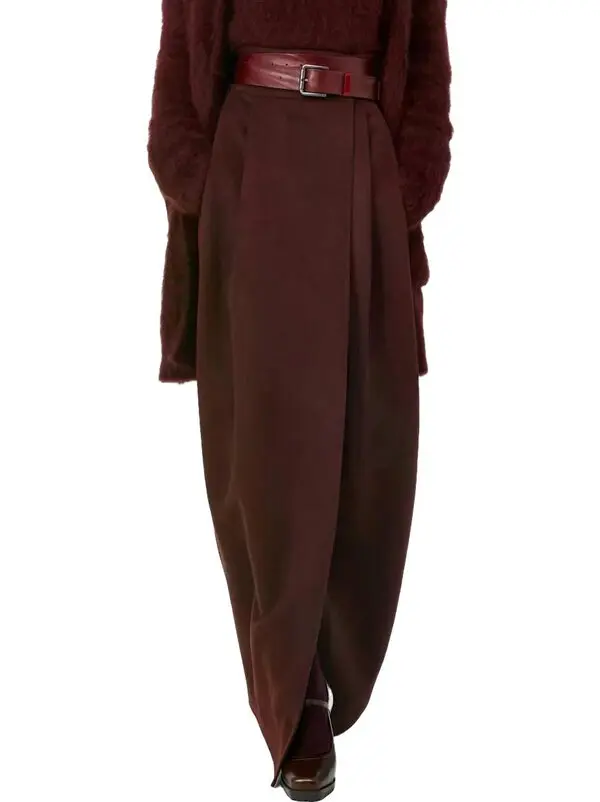 Max Mara Pleated Wrap Skirt - Red