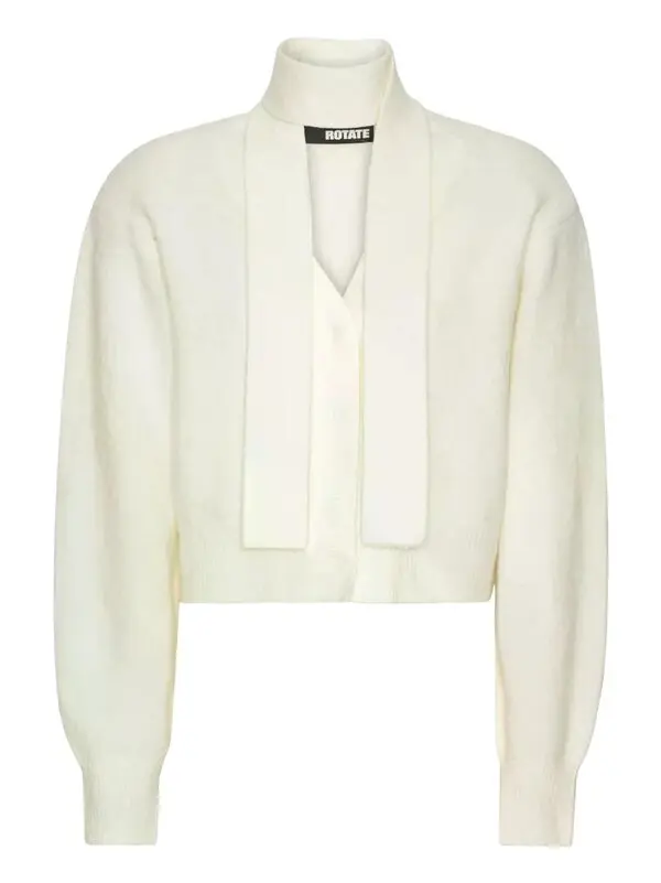ROTATE BY BIRGER CHRISTENSEN Scarf-neck Cardigan - Neutrals