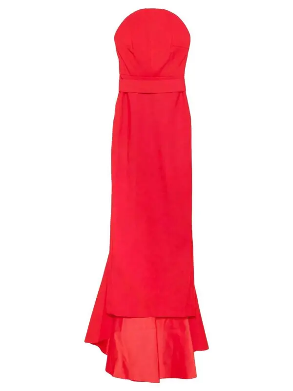 Solace London Citra Belted Fishtail Maxi Dress - Red