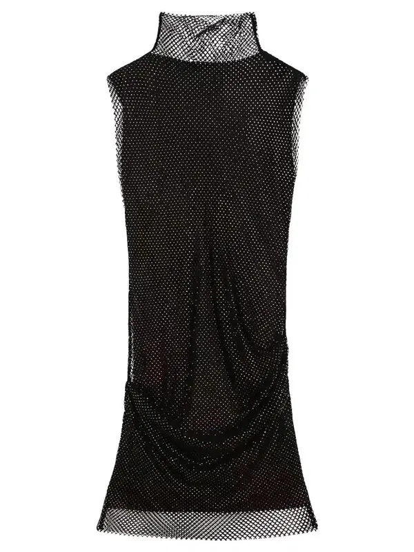 Sportmax Crystal-embellished High-neck Mini Dress - Black