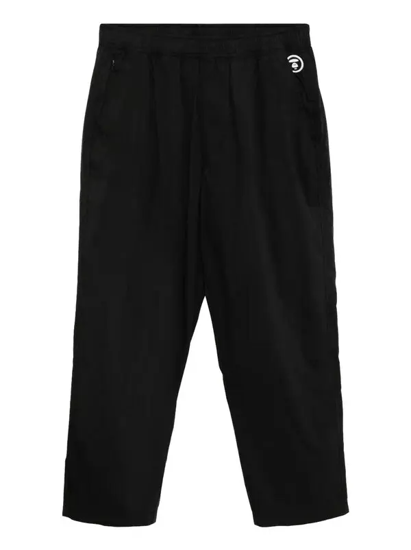 AAPE BY *A BATHING APE Logo-plaque Trousers - Black
