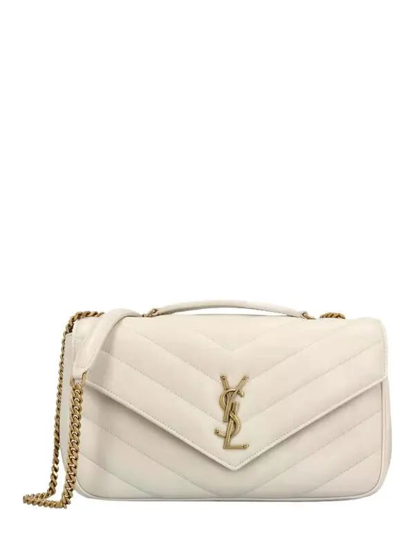 Saint Laurent Loulou Medium Shoulder Bag - Neutrals