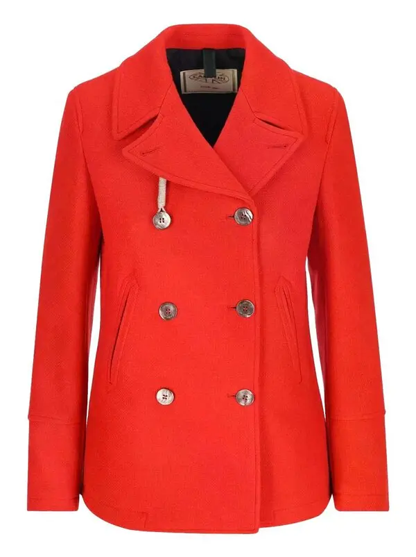 CAMPLIN Buttoned Double-breasted Coat - Red