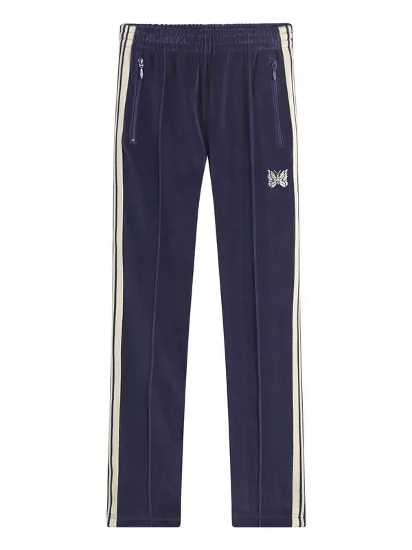 Needles Narrow Velour Track Pants - Navy