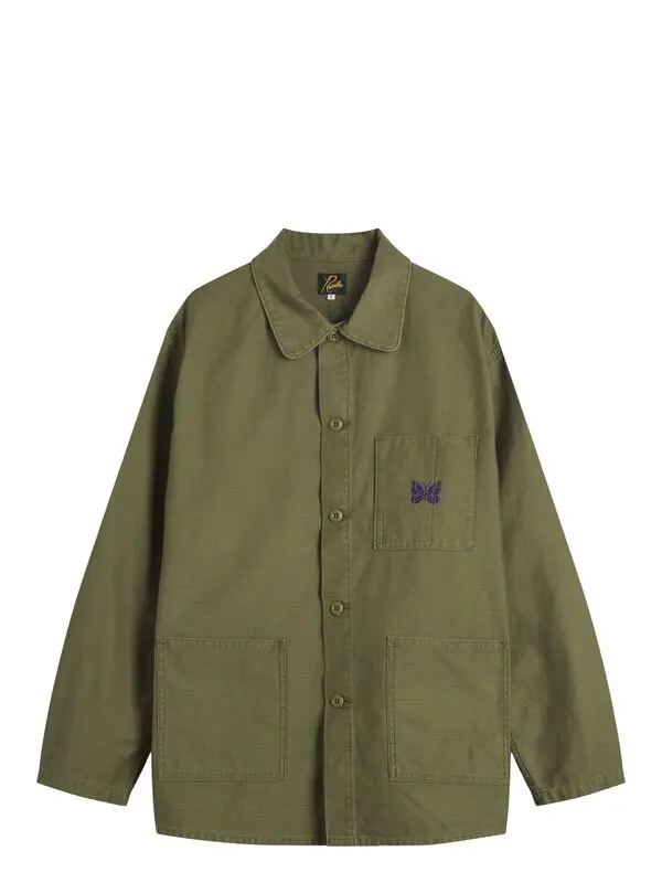 Needles Reversed Sateen Coverall Jacket - Olive